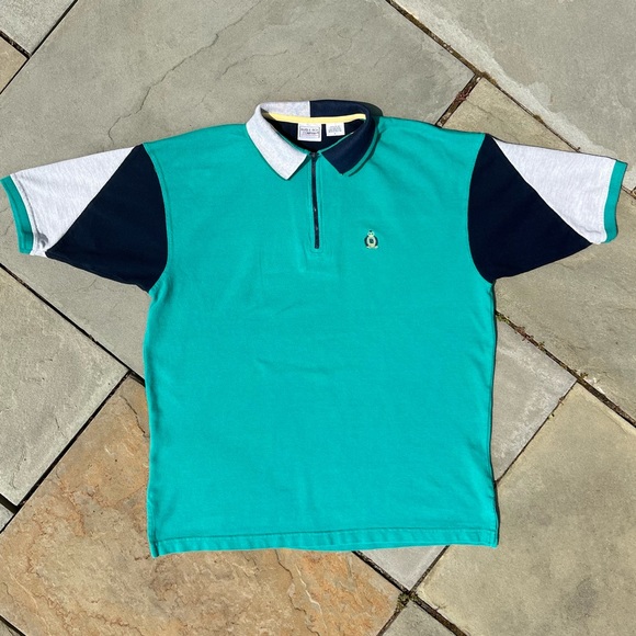 Bugle Boy | Shirts | Vintage 9s Colorblock Zip Polo Shirt | Poshmark